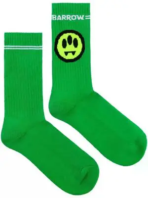 BARROW Intarsia-knit Logo Socks - Green