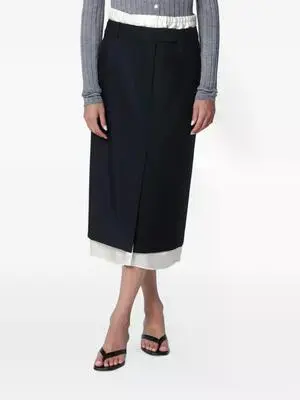 RÓHE Boxer Layered Mid Skirt - Black
