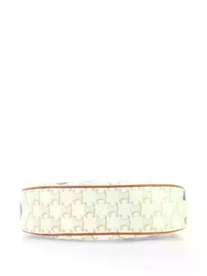 Celine Ava Triomphe Coated Canvas Hobo Bag - White