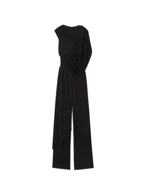 LANVIN Draped Asymmetric Jumpsuit - Black