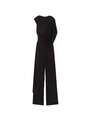 LANVIN Draped Asymmetric Jumpsuit - Black