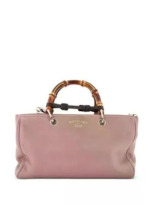 Gucci Bamboo Shopper Leather Medium Tote Bag - Pink