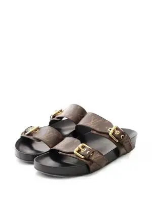 LOUIS VUITTON 2017 Monogram Bondia Flat Sandals - Brown