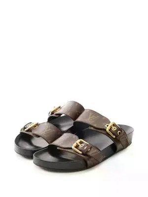 LOUIS VUITTON Monogram Canvas Bondia Flat Sandals - Brown