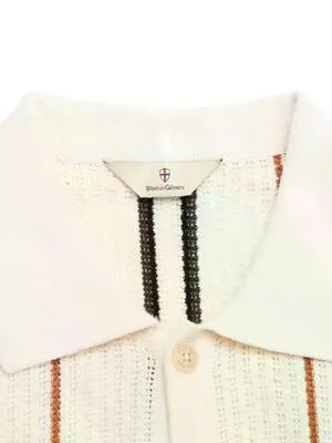 BLUE DE GÊNES Striped Short-sleeve Cardigan - Neutrals