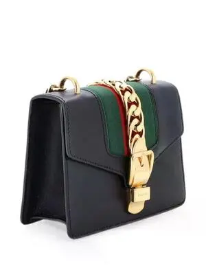 Gucci Sylvie Chain Shoulder Bag Leather Mini Crossbody Bag