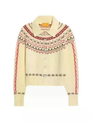 Guest In Residence Patterned-knit Cardigan - Neutrals