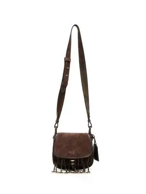 Prada Fringe-detail Suede Shoulder Bag - Brown