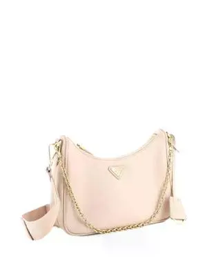 Prada Re-edition 2005 Shoulder Bag In Saffiano Leather - Neutrals