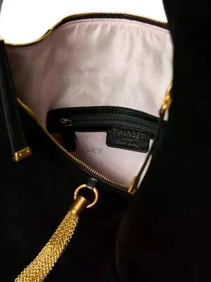 TWINSET Chain-tassel Leather Bucket Bag