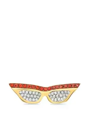 EDINA KISS Small Sunglasses Sapphire And Diamond Pendant - Gold