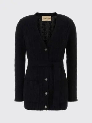 Valentino Garavani Cable Knit Belted Cardigan - Black