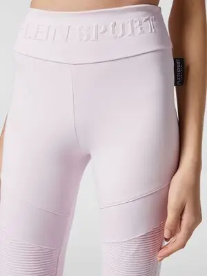 PLEIN SPORT High-waisted Technical Fabric Leggings - Pink