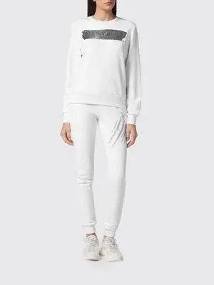 PLEIN SPORT Crewneck Jersey Sweatshirt With Contrast Logo Detail