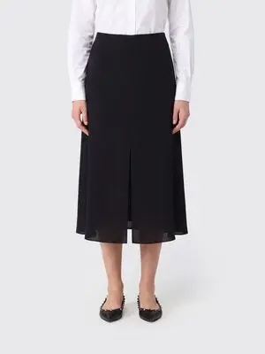 Valentino Garavani High-waisted A-line Midi Silk Skirt - Black