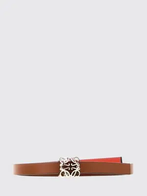 Loewe Loewe Anagram Thin Calfskin Leather Belt With Gold Monogram Buckle Orange