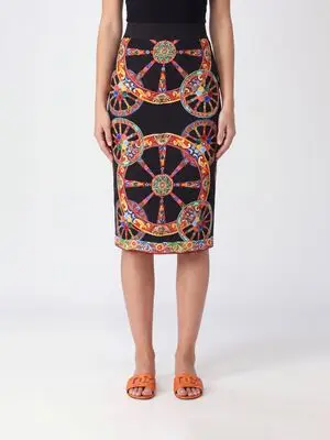 Dolce & Gabbana Carretto Siciliano Print Stretch Silk-blend Pencil Midi Skirt - Fa03
