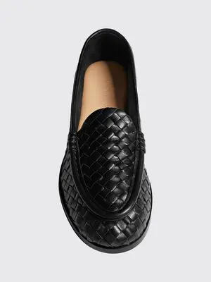 Bottega Veneta Silenzio Woven Leather Loafers - Black
