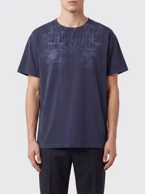 MAISON MARGIELA Cotton T-shirt With Numeric Logo And Dropped Shoulders - Black