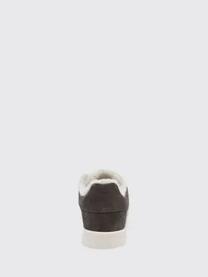 Dolce & Gabbana Shearling And Suede Dg Monogram Low-top Sneakers - Brown
