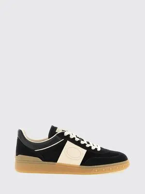 Valentino Garavani Upvillage Suede And Calfskin Low-top Sneakers With Vlogo - Amber