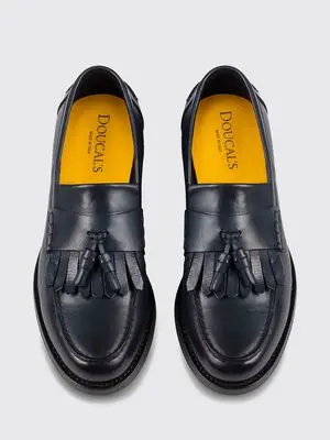 DOUCAL'S Tassel Loafers In Smooth Calfskin Leather - Sapphire