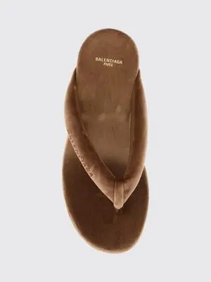 Balenciaga Velvet Wedge Thong Sandals - Hazel