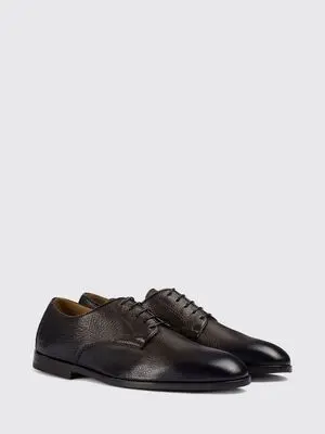 DOUCAL'S Classic Deer Leather Derby Shoes With Leather And Rubber Sole - Dark