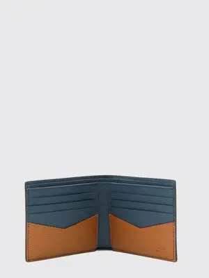 Fendi Lui Ff Monogram Grained Leather Bifold Wallet - Blue