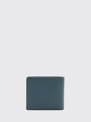 Fendi Lui Ff Monogram Grained Leather Bifold Wallet - Blue
