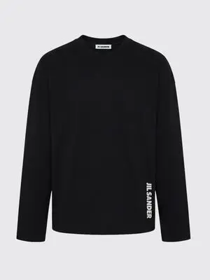 JIL SANDER Long-sleeved Cotton T-shirt With Contrast Logo