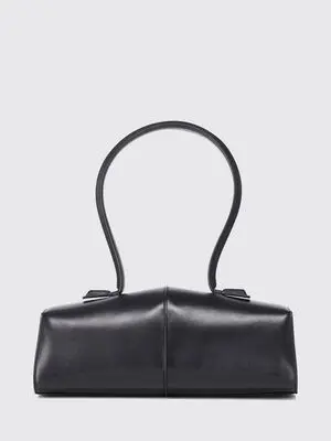 JIL SANDER Linea Lambskin Leather Shoulder Bag - Black