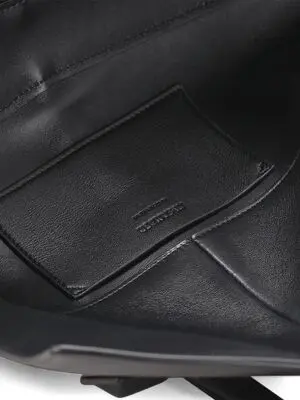 JIL SANDER Linea Lambskin Leather Shoulder Bag - Black