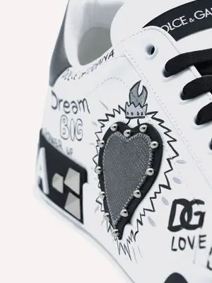 Dolce & Gabbana Lace-up Leather Sneakers - White