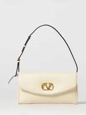 Valentino Garavani Nappa Leather Shoulder Bag With Vlogo Signature - White