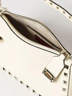 Valentino Garavani Rockstud Calfskin Leather Mini Handbag - Ivory