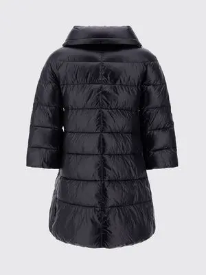 Herno Long Quilted Nylon Puffer Coat With Funnel Neck And Zip Closure
