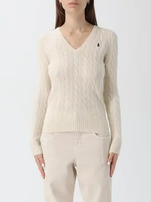 Polo Ralph Lauren Slim Fit V-neck Wool Sweater With Embroidered Pony Logo - White