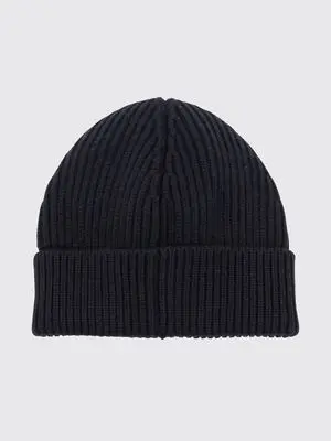 Dolce & Gabbana Ribbed Beanie In Wool And Cashmere Blend With Logo Plaque