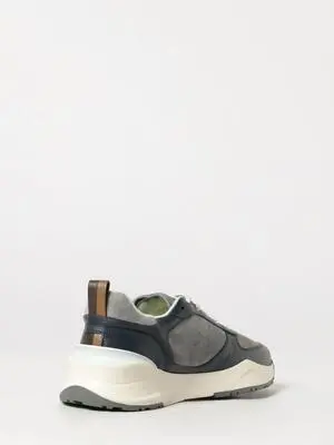 Fendi Flow Low-top Sneakers In Suede And Smooth Calf Leather - Blue