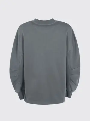 Attico Embroidered Logo Cotton Crewneck Sweatshirt With Side Slits