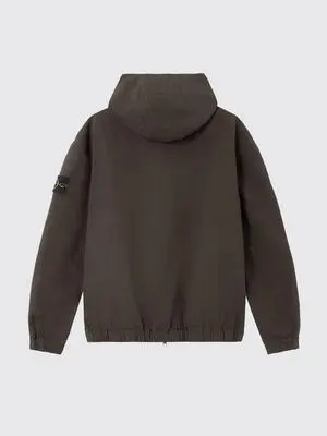 Stone Island Ripstop Nylon Hooded Bomber Jacket With Compass Logo - Grey