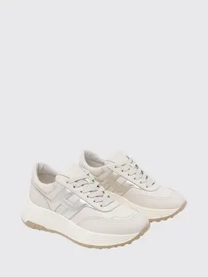 Hogan Hi-fi Smooth And Laminated Nappa Leather Sneakers With Chunky Sole