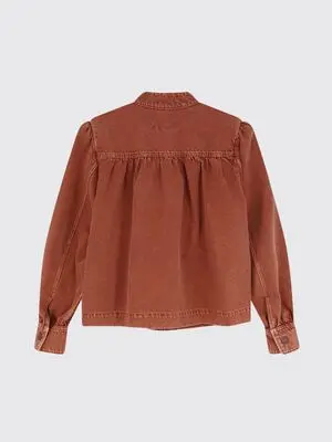 Chloé Cropped Denim Jacket With High Neck And Ruched Shoulders