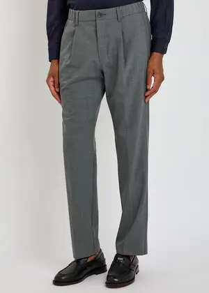 Herno Pleated Straight-leg Trousers