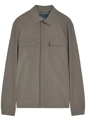 Herno Pocket Wool-blend Shirt - Light Grey