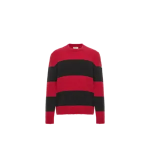 Moncler Striped Wool Blend Bouclé Jumper - Black