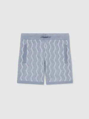 REISS 9-13 Yrs Wave-knit Drawstring Shorts