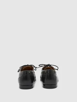 REISS Leather Low-profile Boat Shoes