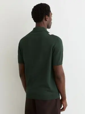 REISS Argyle Half-zip Knitted Polo Shirt